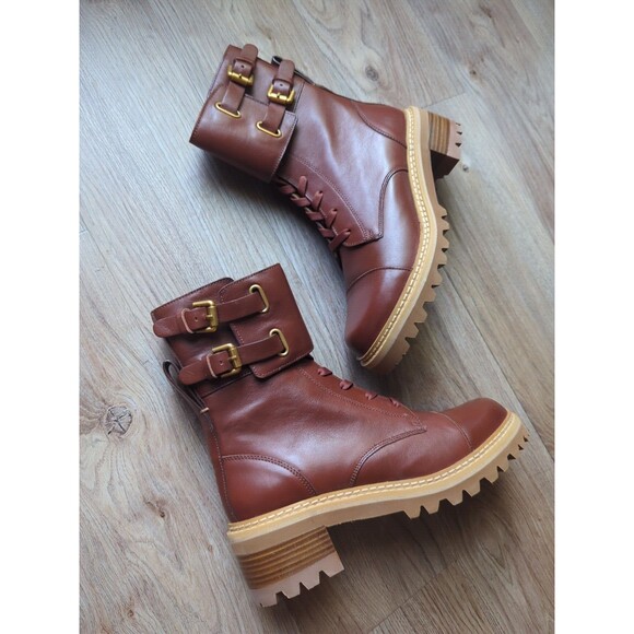 See By Chloé | Shoes | See By Chloe Mallory Combat Lug Sole Officer ...